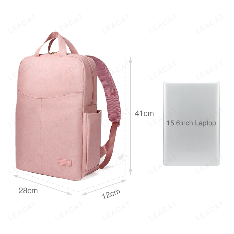 Leacat Simplicity Macaron Pink Laptop Bag 13 14 15.6 Inch Backpack ...