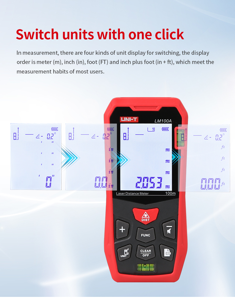 UNI-T Laser Rangefinder LM50A LM100A 50m 100m Digital Distance Meter | Shopee Philippines