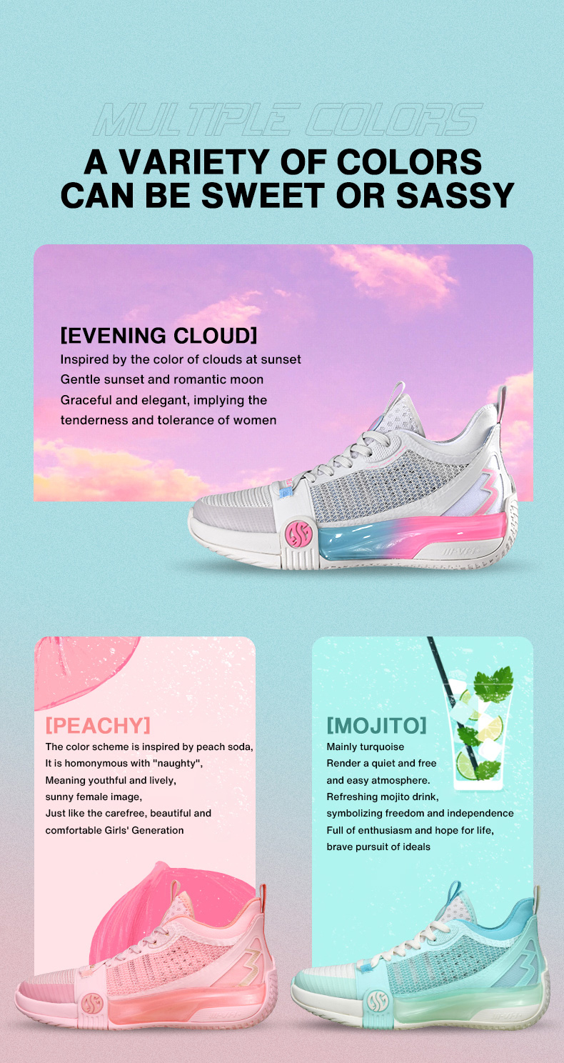 361 Degrees Zen 3 MOD Basketball Shoes Women Mid-Top Support Rebound ...