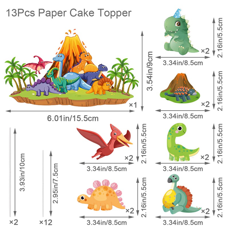 Dinosaur Cute Creative Cake Topper Safari Theme Party Decorations ...