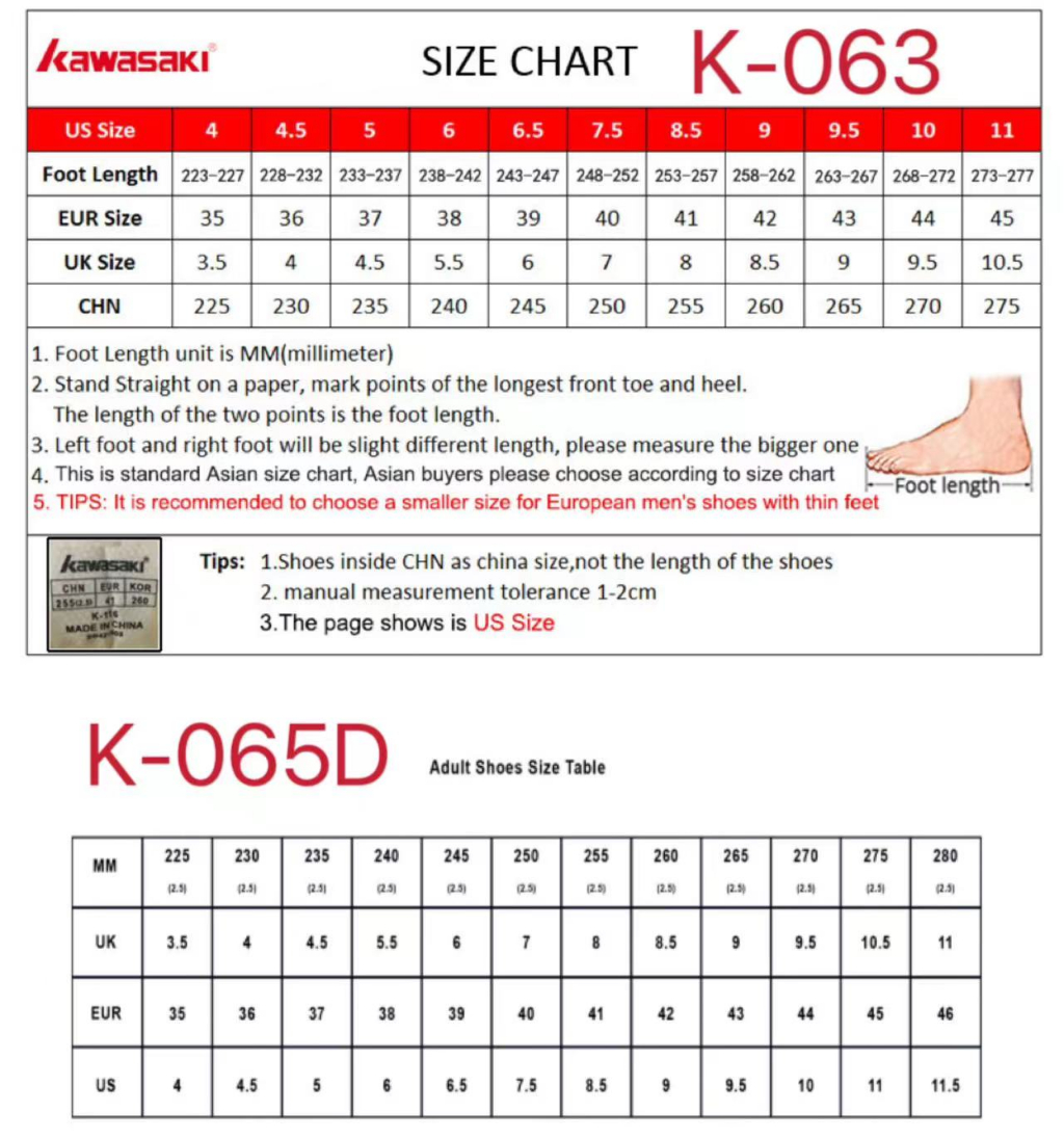 Kawasaki Sports Badminton Sneakers Shoes (K-063&K-065D) | Shopee Philippines