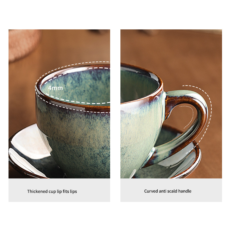 BINCOO Ceramic Coffee Mug Cappuccino Latte Cup Mocha Cup and Saucer Set ...