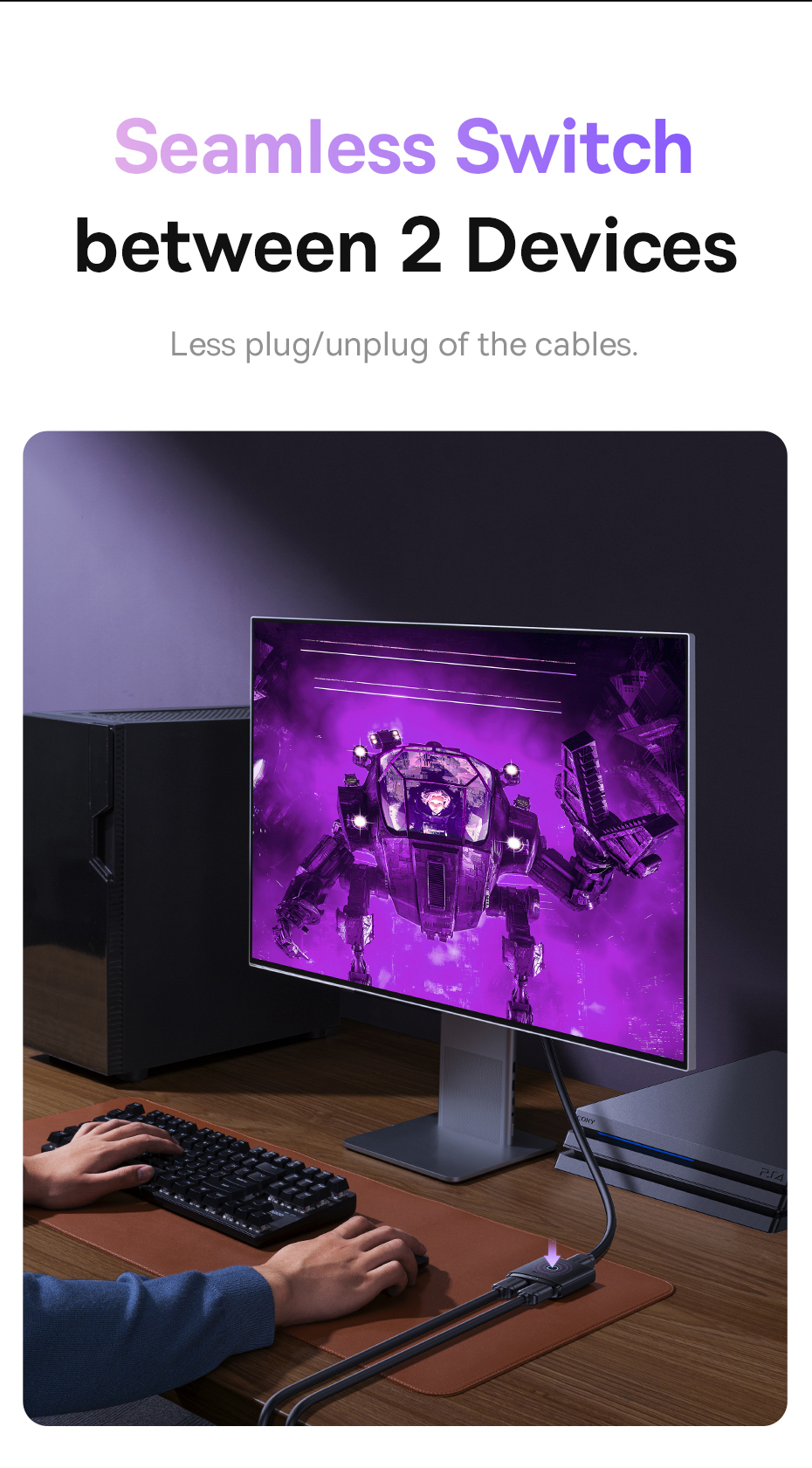 Baseus 2-in-1 Bidirectional HDMI Switch HDMI Splitter 4K HDMI Adapter ...