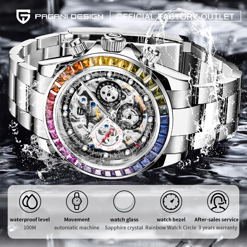 Pagani Design Men Automatic Mechanical Watch For Men Top Brand Silver ...