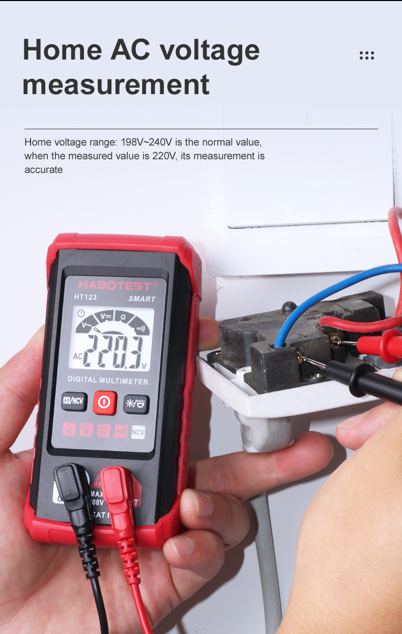 【In stock】HT123 Smart Mini Digital Multimeter 600V Auto Range ...