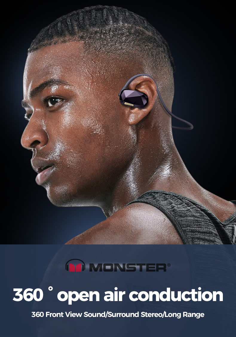 Monster Bone Conduction Bluetooth Wireless Sports Headphones Aria Free ...