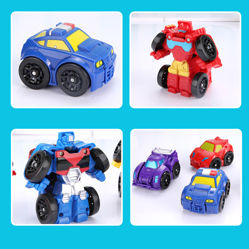Cartoon Transformation Robot Deformed Mini Cars Robot Rescue Bots Car ...