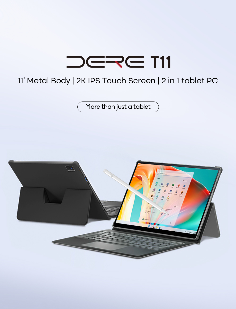 DERE T11 Laptop Touch Screen Laptop 11" 2K IPS Touch Screen 16GB RAM ...