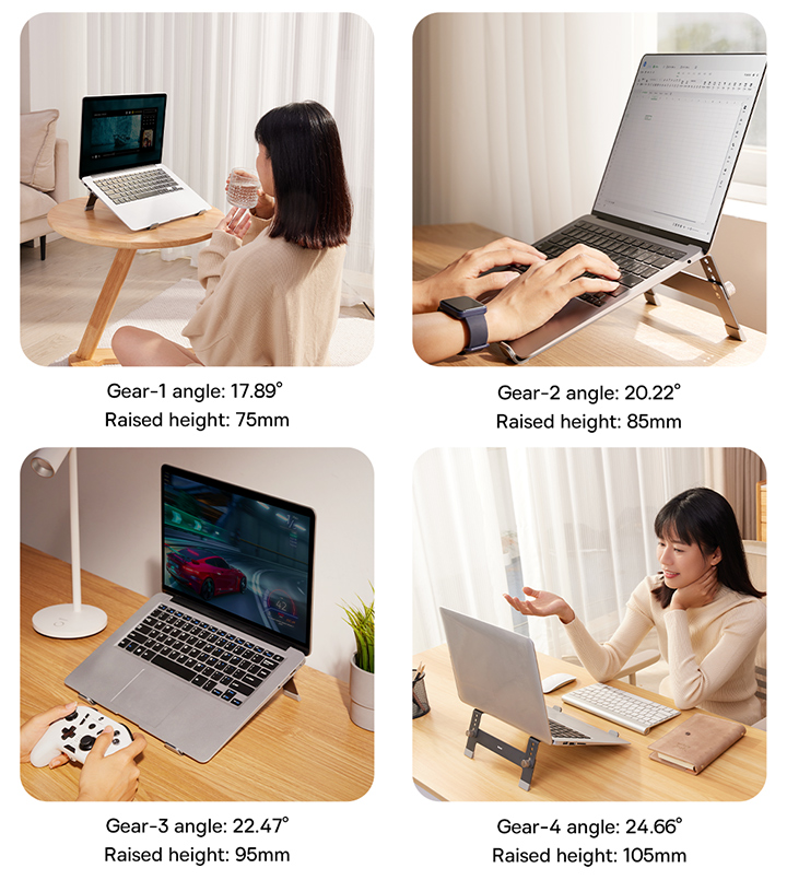Baseus Laptop Stand 4-Gear Adjustable Space Aluminum Alloy Notebook ...