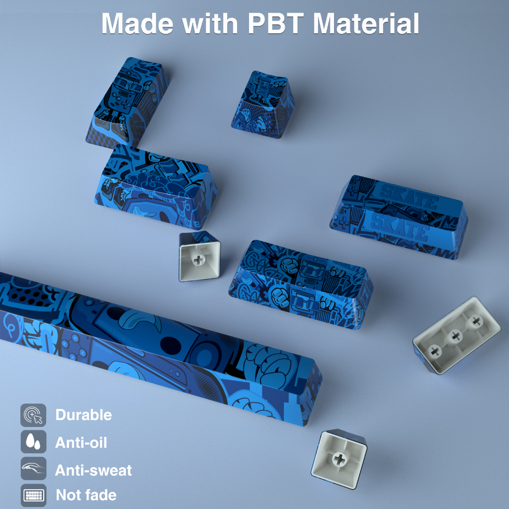 Aula Pbt 3-Color Keycaps 10-Key High-Quality Detachable Non-Slip Wear ...