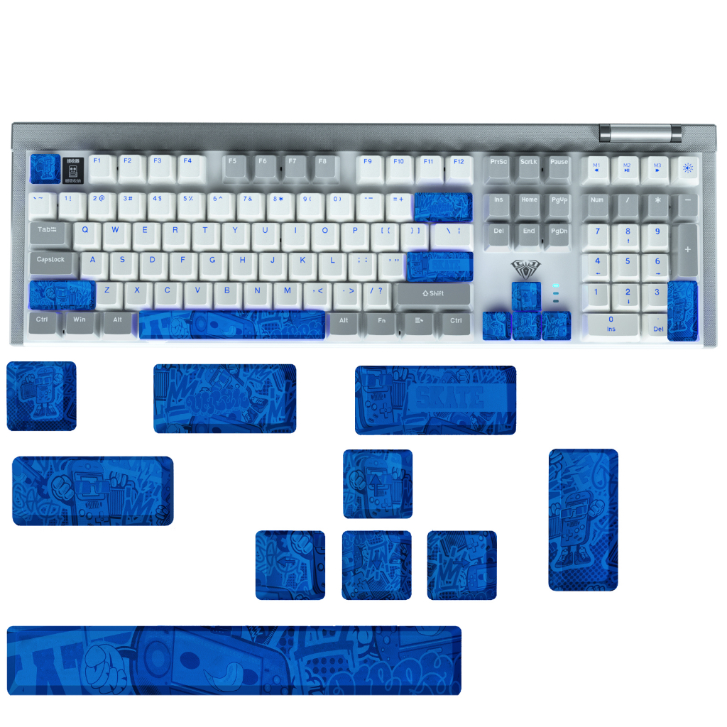 Aula Pbt 3-Color Keycaps 10-Key High-Quality Detachable Non-Slip Wear ...
