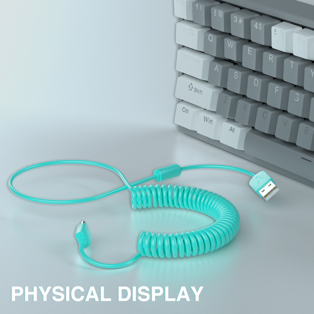 AULA Type C Coiled Cable Wire Keyboard Cable Connector USB Type C ...