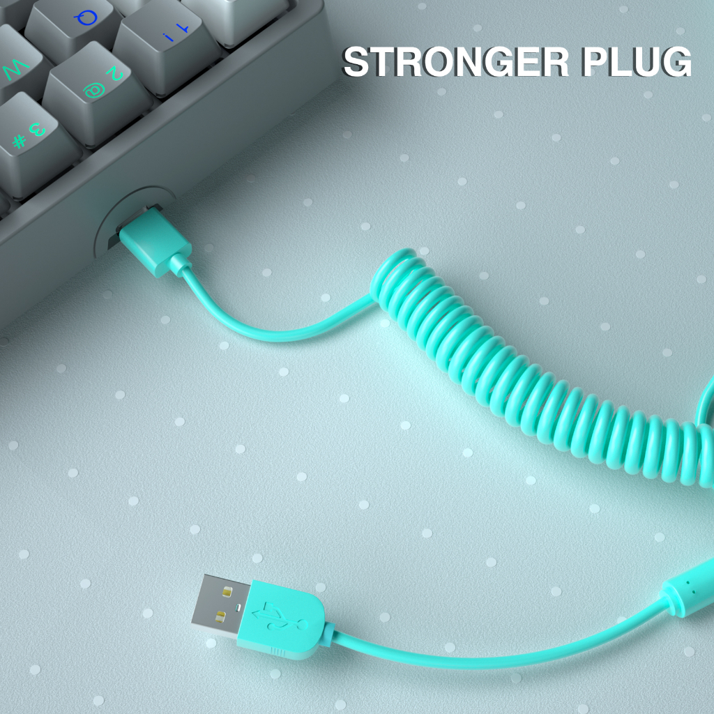 AULA Type C Coiled Cable Wire Keyboard Cable Connector USB Type C ...