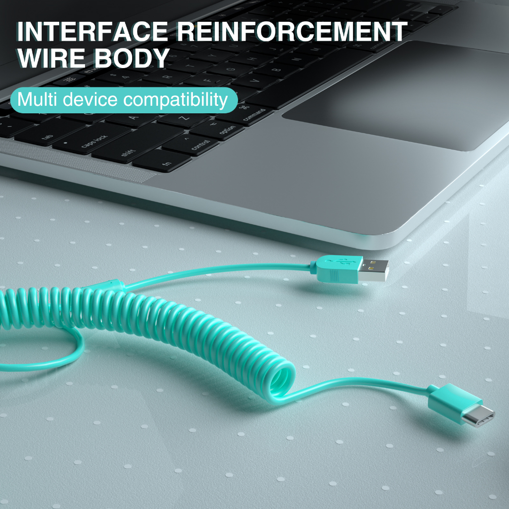 AULA Type C Coiled Cable Wire Keyboard Cable Connector USB Type C ...