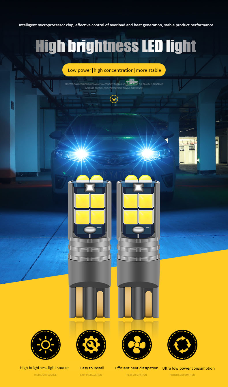 1ps T10 LED W5W For Toyota Fortuner Side Door Light, Small Headlight, Car Boot, License Plate ...