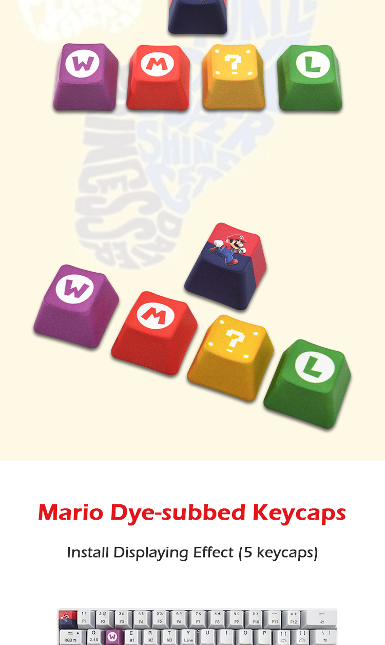 Novelty Pac Man Gaming Keycaps ESC Arrow OEM Profile 1.55mm Thickness ...