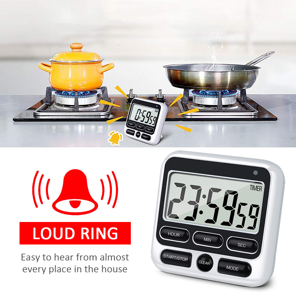 Digital Screen Kitchen Timer Large Display Digital Timer Square Cooking ...