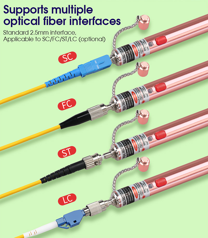 COMPTYCO rechargeable visual fault locator 5-50mw pen type fiber optic ...
