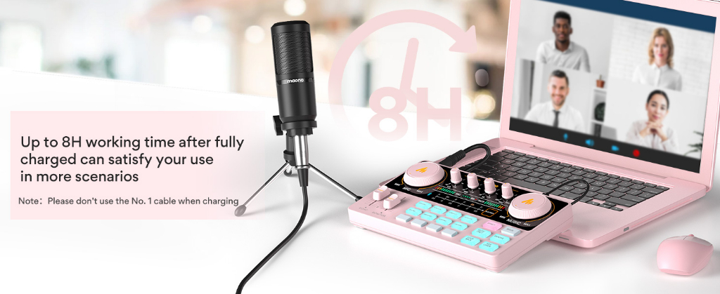 Maono AU-AM200-S1 Sound Card Professional Audio Interface Mixer with 3 ...
