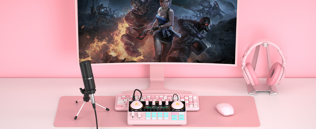 Maono AU-AM200-S1 Sound Card Professional Audio Interface Mixer with 3 ...