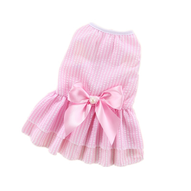 Pet princess dress comfortable vertical striped butterfly skirt dog ...