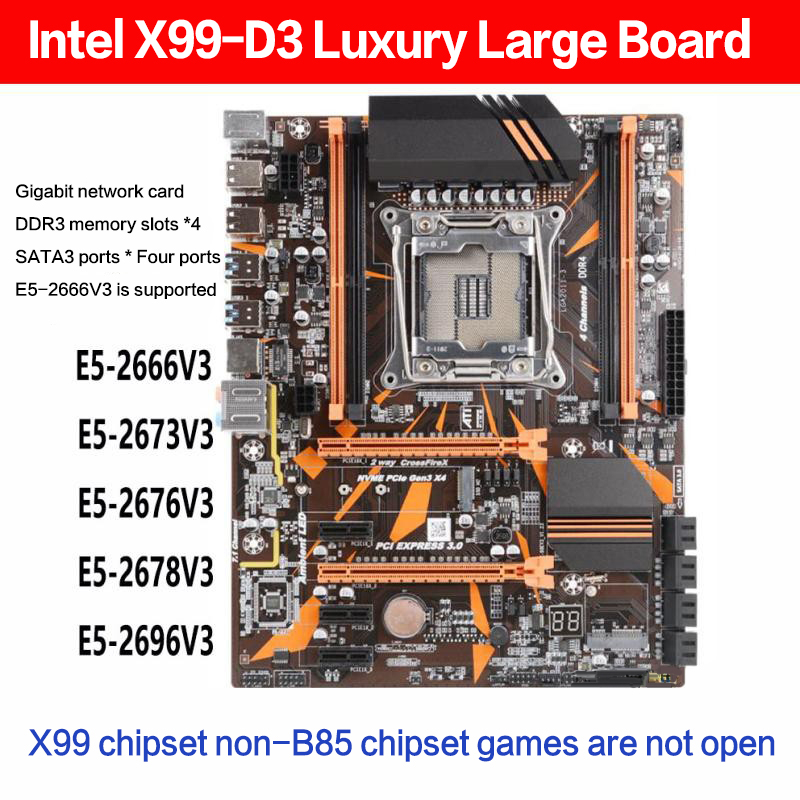 Intel X99-D3 Deluxe Main Board Professional Mobile Game Simulator Multi ...