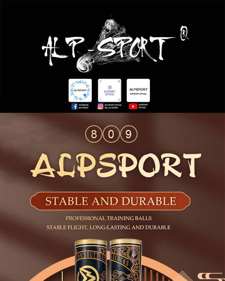 Alpsport 809 Tourney Classic Shuttlecock 100% Original Dimgray ...