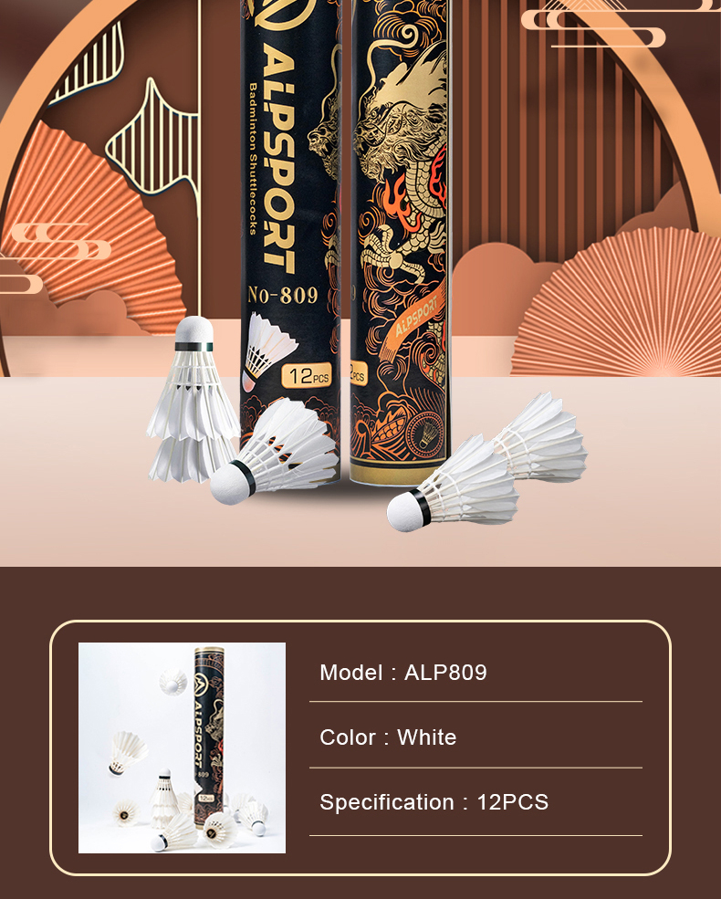 Alpsport 809 Tourney Classic Shuttlecock 100% Original Dimgray ...