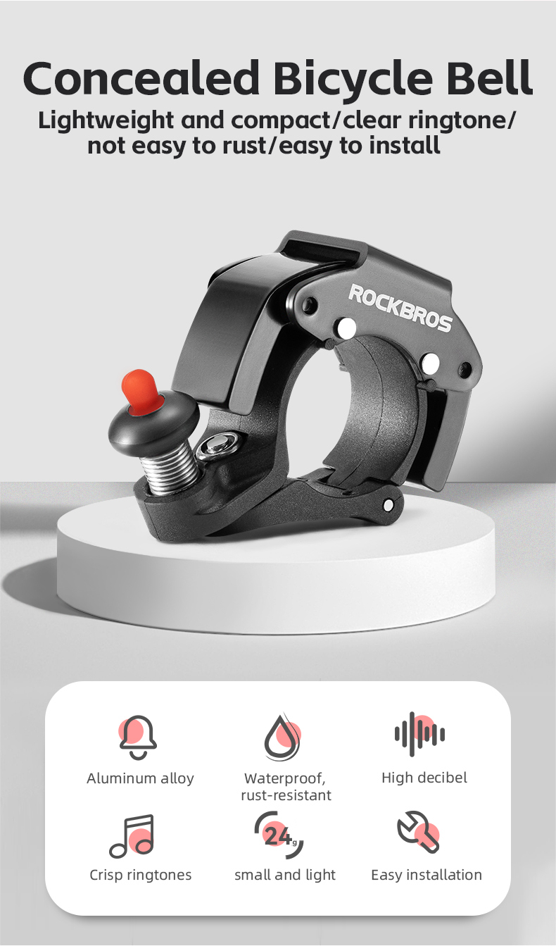 【PH Delivery】ROCKBROS Invisible Bike Bell Portable 100DB Loud Sound MTB ...