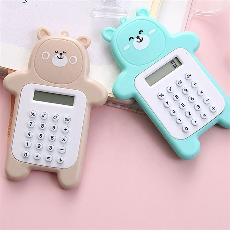 Portable Mini Calculator Pocket Size 8 Digits Display Kawaii Cartoon ...
