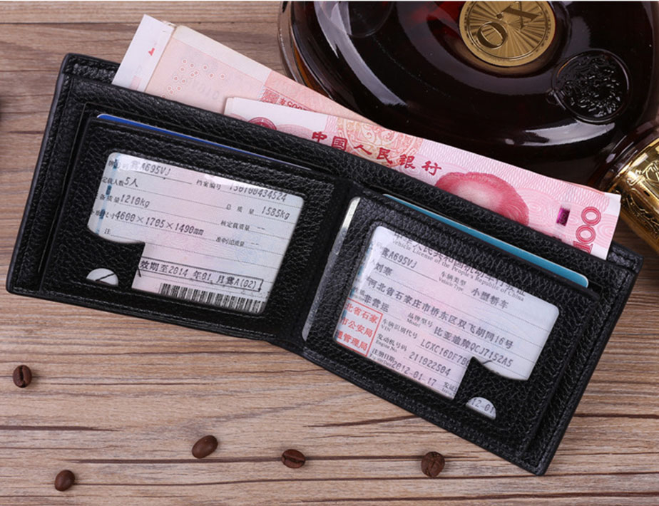 Mens Driver's License Wallet Retro Trifold Short Wallet for Men Soft ...