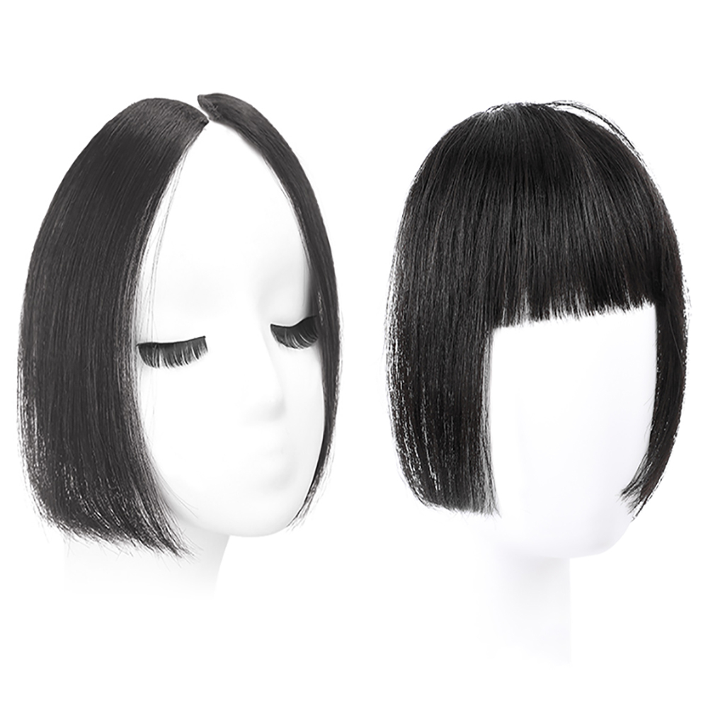 Natural Seamless Invisible Princess Cut Bangs Wig Sideburns Face ...