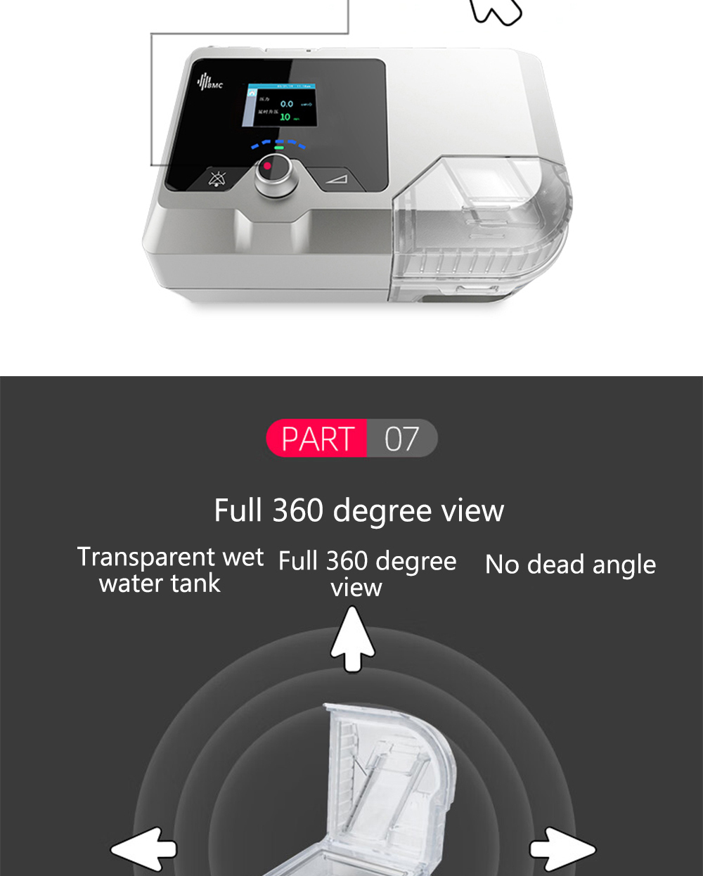 BMC Auto Bipap Bi-Level/CPAP Sleep Apnea Machine G2S B20A Treat Snoring ...