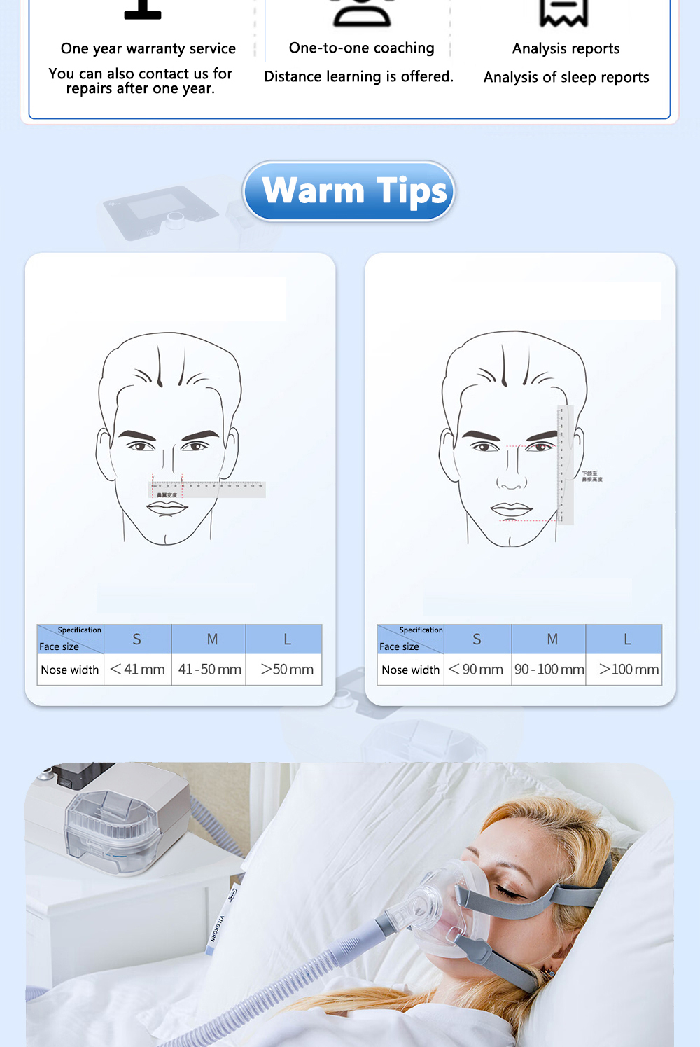 BMC Auto Bipap Bi-Level/CPAP Sleep Apnea Machine G2S B20A Treat Snoring ...