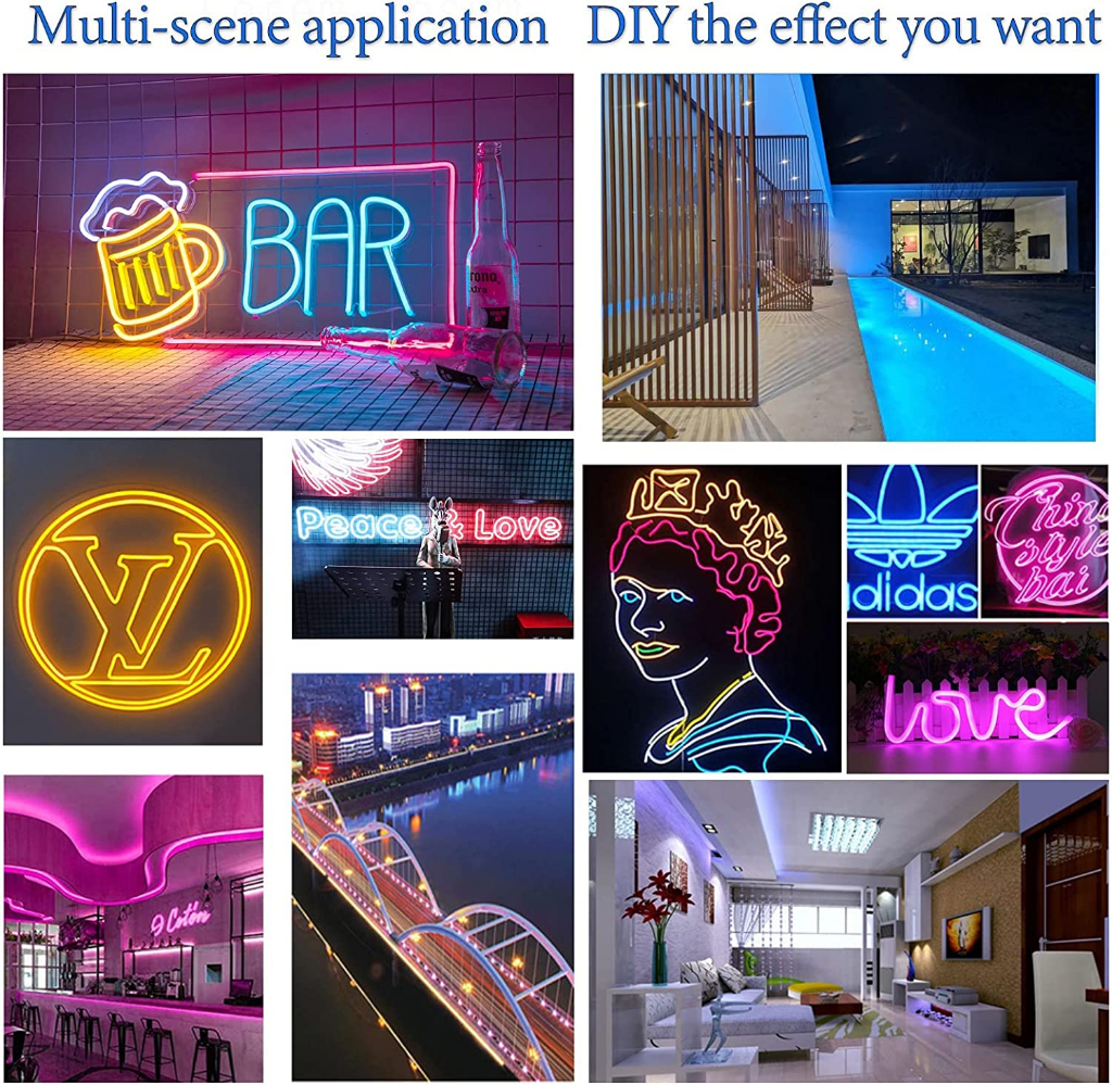 RGB LED Neon Strip Light Bluetooth control with remote Control ，Music ...