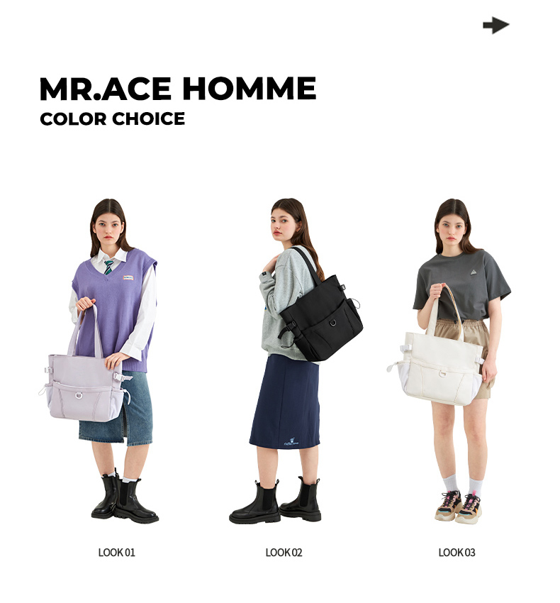 Mrace 2692 tote bag with zipper large capacity gentle woman aesthetic ...