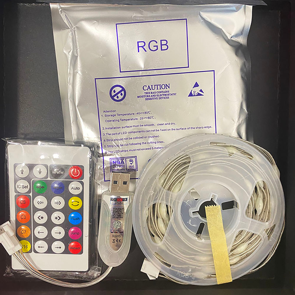 USB DC SMD 5050 RGB LED Strip Lights APP Control WS2812B Dream Color 5M ...