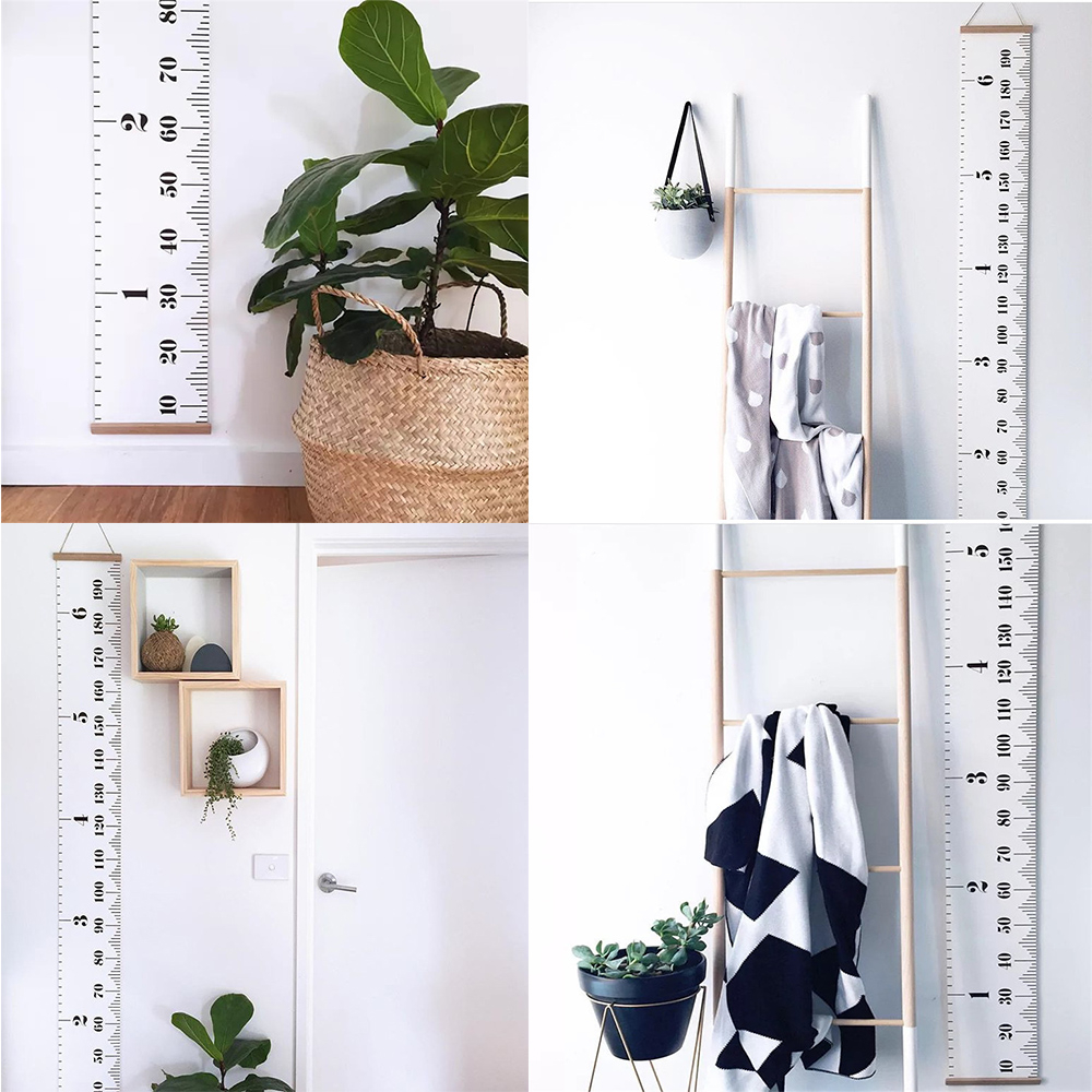 【Free Hook Provided】2MX0.2M Growth Height Chart Handing Ruler For Kids ...