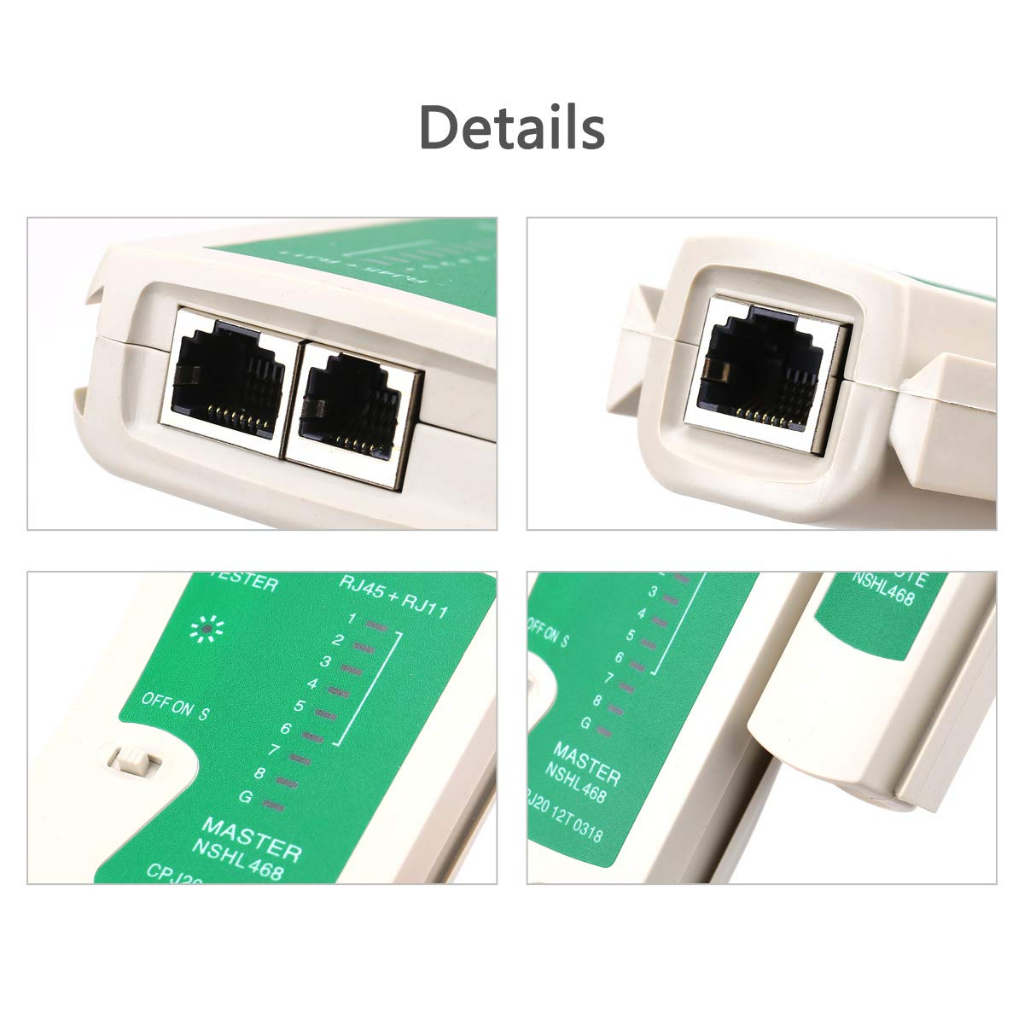 AMPCOM Network Cable Tester RJ45 Ethernet Cable Tester Lan Test Tool ...
