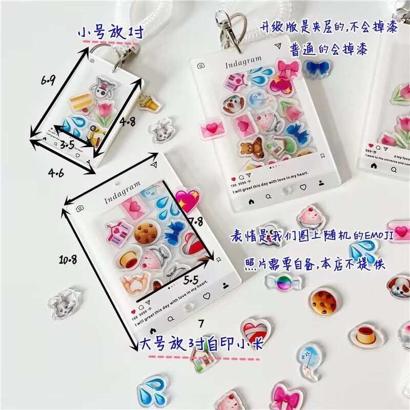 Ohaya ins Acrylic Rocking Happy Photo Frame Spring Card Holder emoji ...