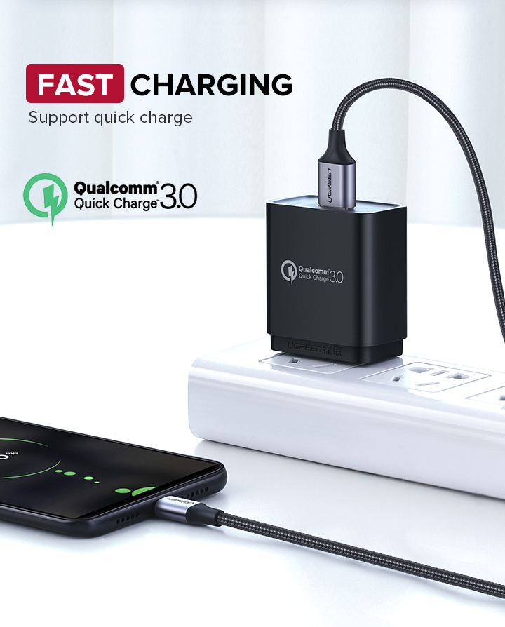 UGREEN Micro USB 2.0 To USB A Cable 18W 2A Qualcomm QC 3.0 Quick Charge ...