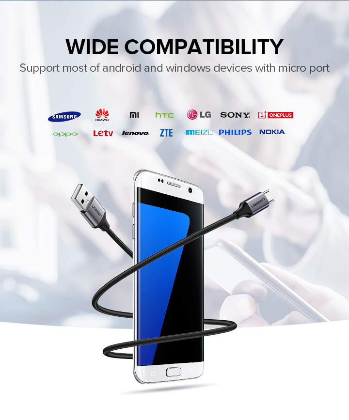 UGREEN Micro USB 2.0 To USB A Cable 18W 2A Qualcomm QC 3.0 Quick Charge ...