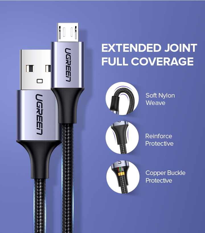 UGREEN Micro USB 2.0 To USB A Cable 18W 2A Qualcomm QC 3.0 Quick Charge ...