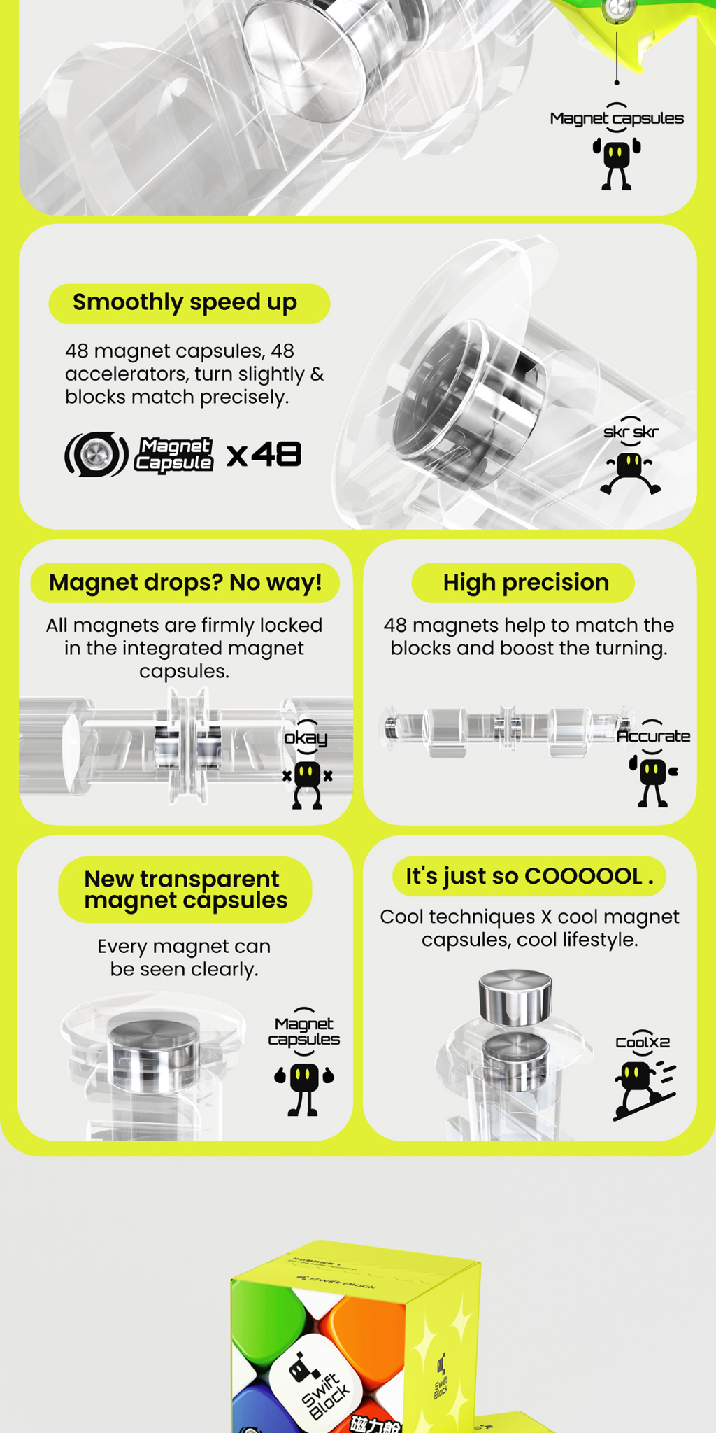 Gan Swift Block 355S Magnetic 3x3 Beginners Cube Puzzle Toys | Shopee Philippines