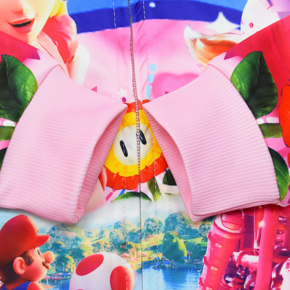 The Super Mario Bros Movie Princess Peach Jacket Long Sleeve Zipper ...