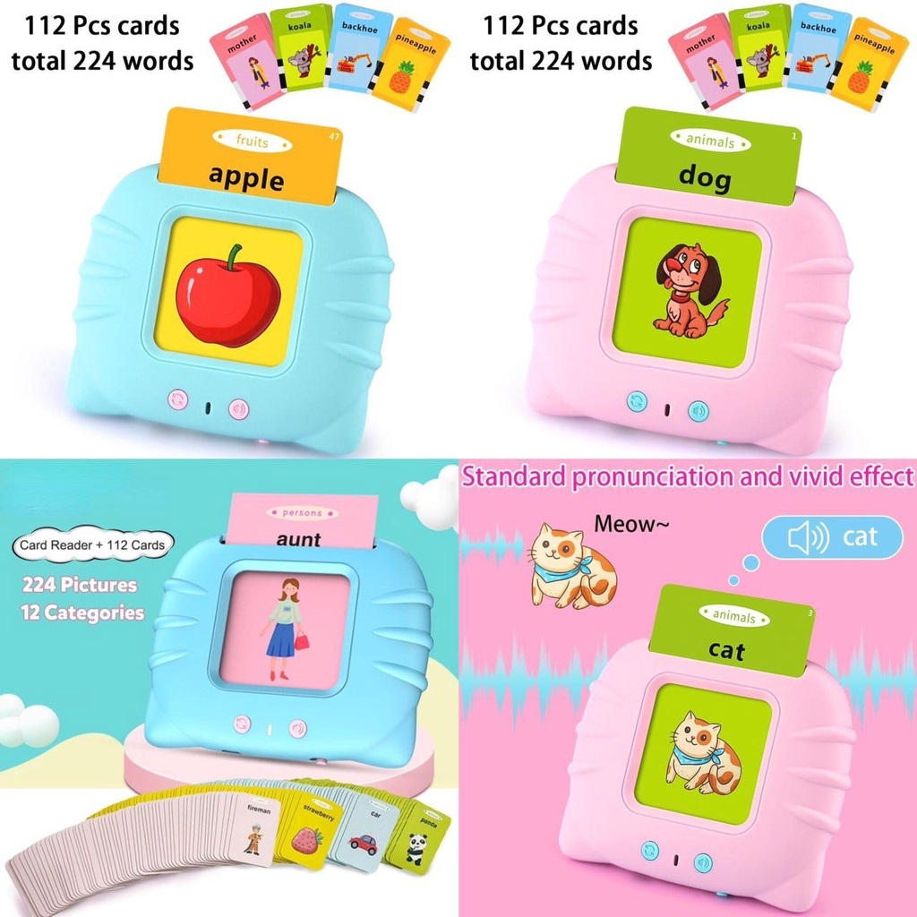 Flash Card Reader Early Education Portable Pronunciation Oral learning ...