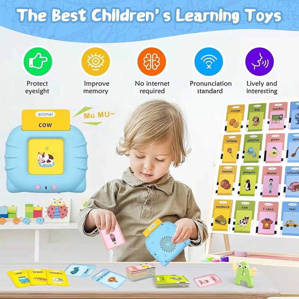 Flash Card Reader Early Education Portable Pronunciation Oral learning ...