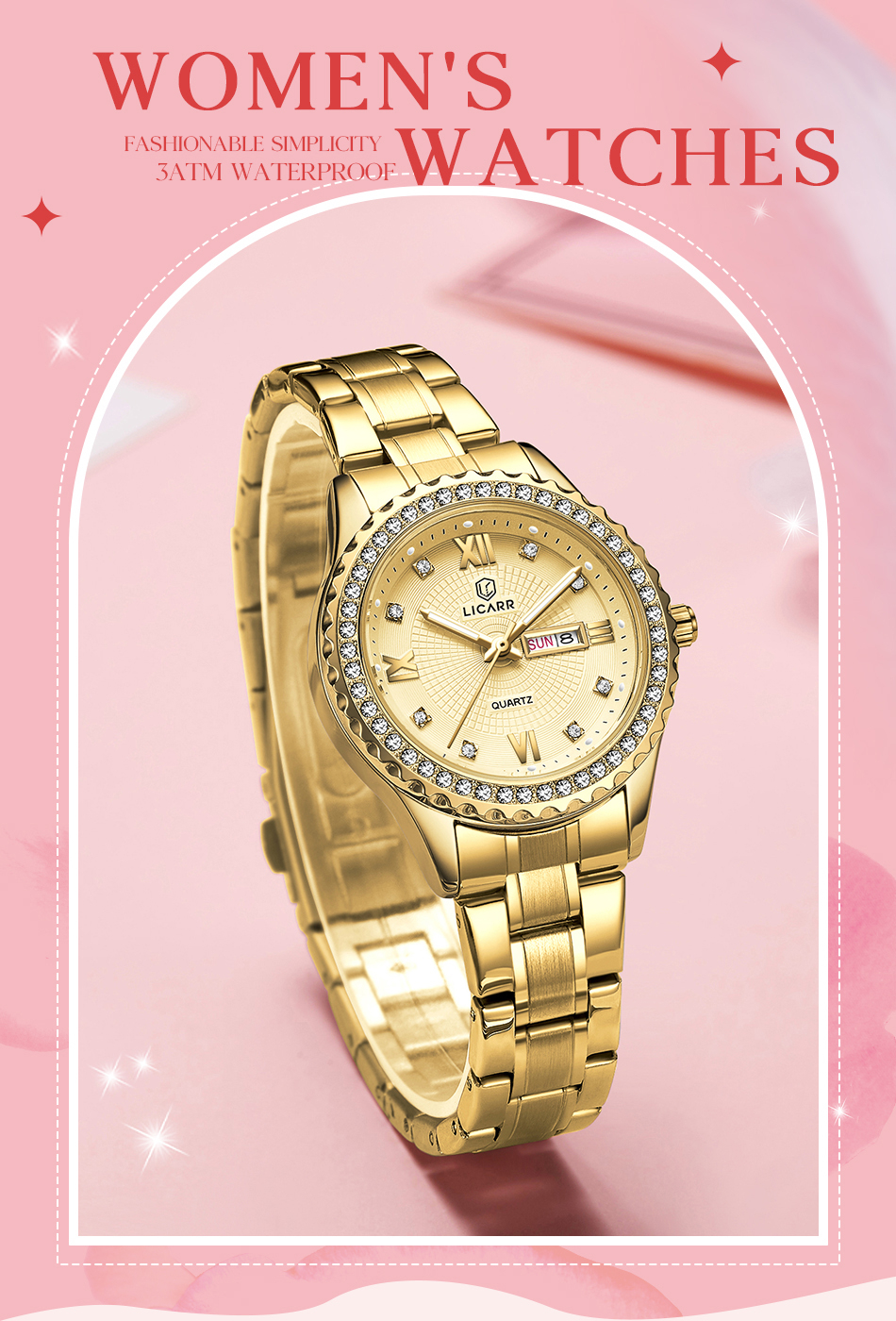 LICARR Original Women Watch Top Brand Luxury Quartz Waterproof Sport ...
