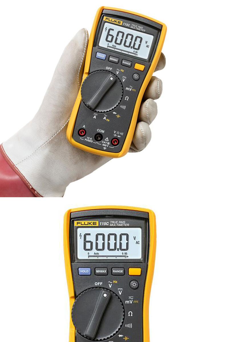 Fluke True RMS Digital Professional Multimeter HVAC Display Electrical ...
