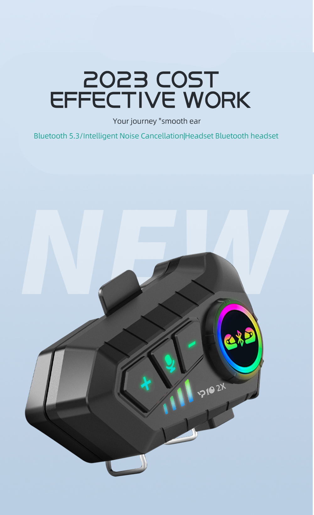 (Local Seller) Y10 2X Intercom Motorcycle Helmet Intercom Headset For 2 ...